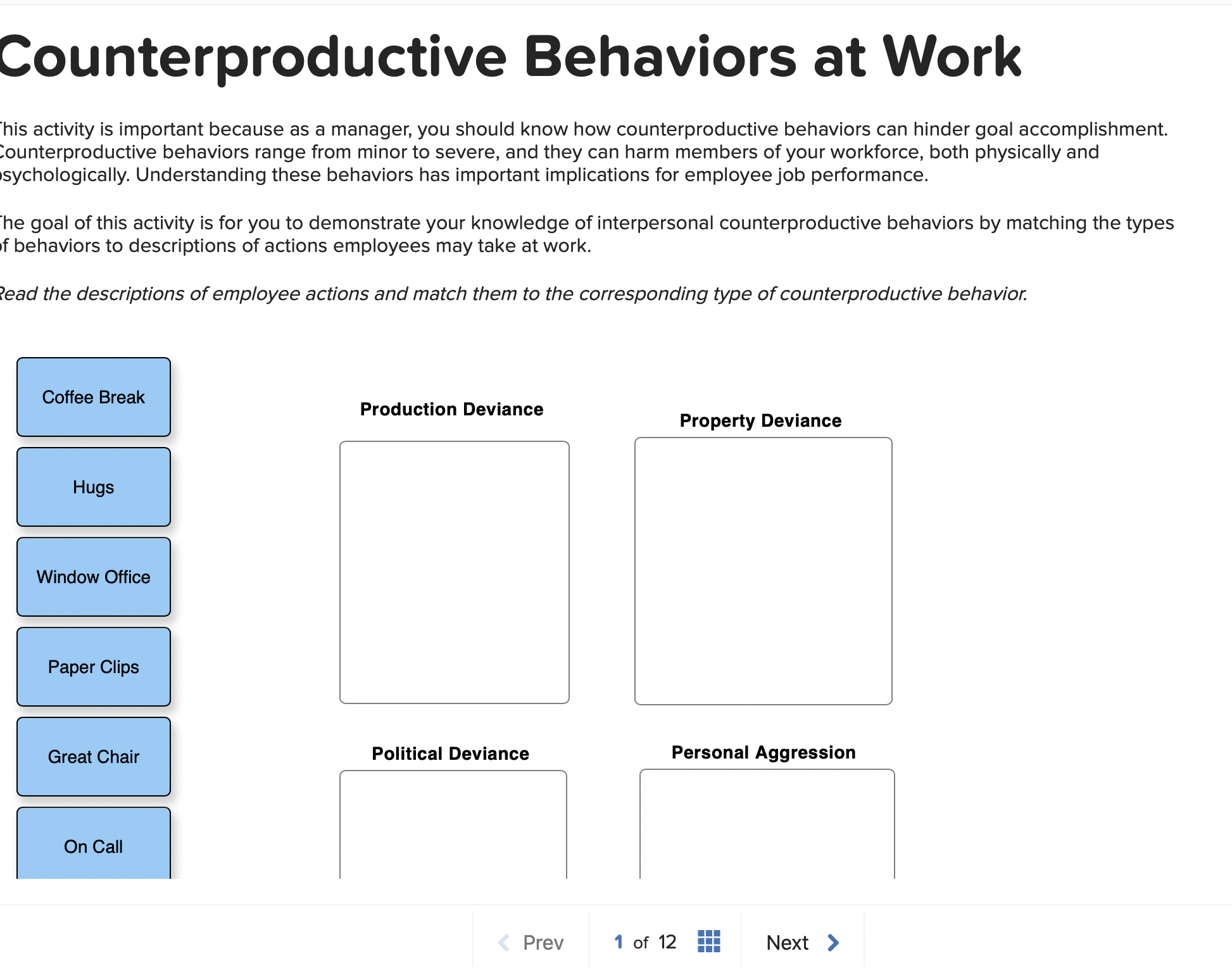 Counterproductive Behaviors At Workthis Activity Is