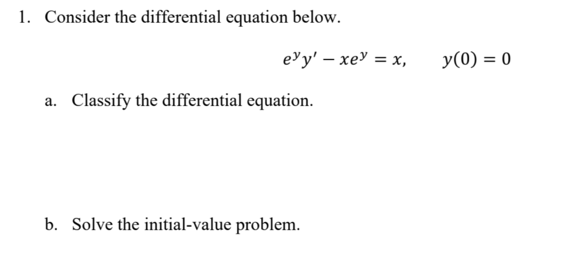 Solved Consider the differential equation | Chegg.com