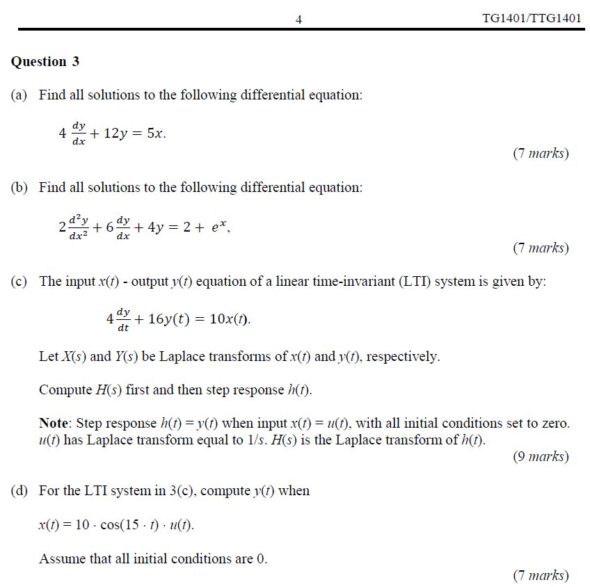 Solved TG1401/TTG1401 Question 3 (a) Find all solutions to | Chegg.com