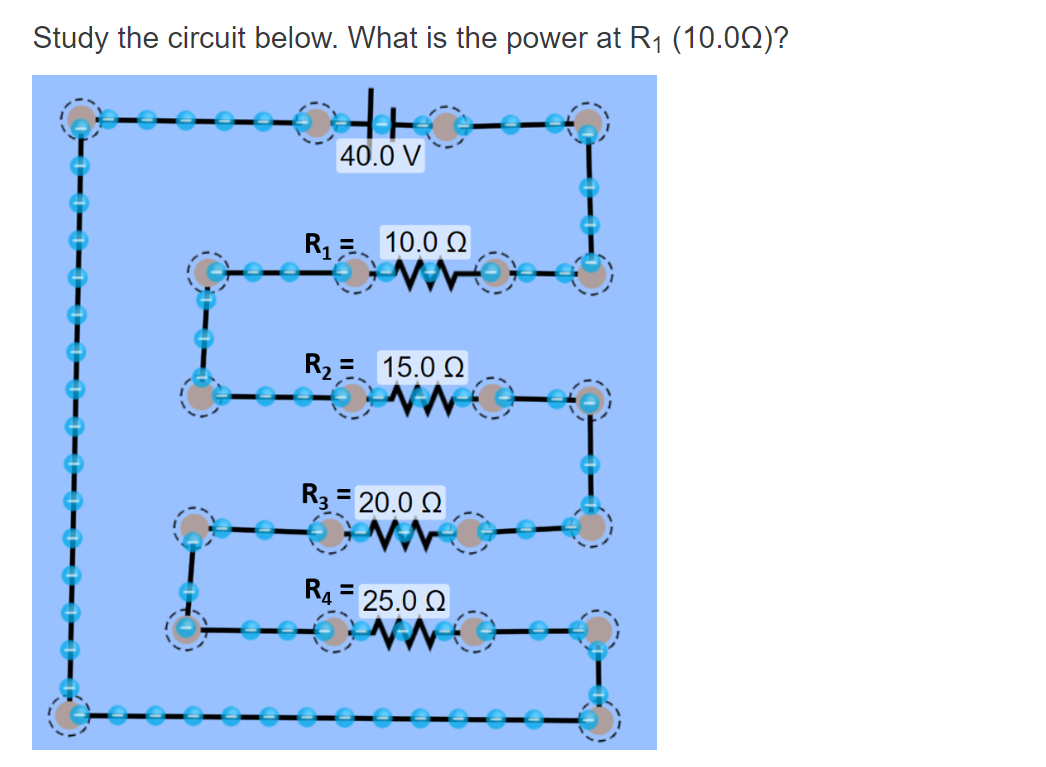 Solved Study the circuit below. What is the power at R₁ | Chegg.com