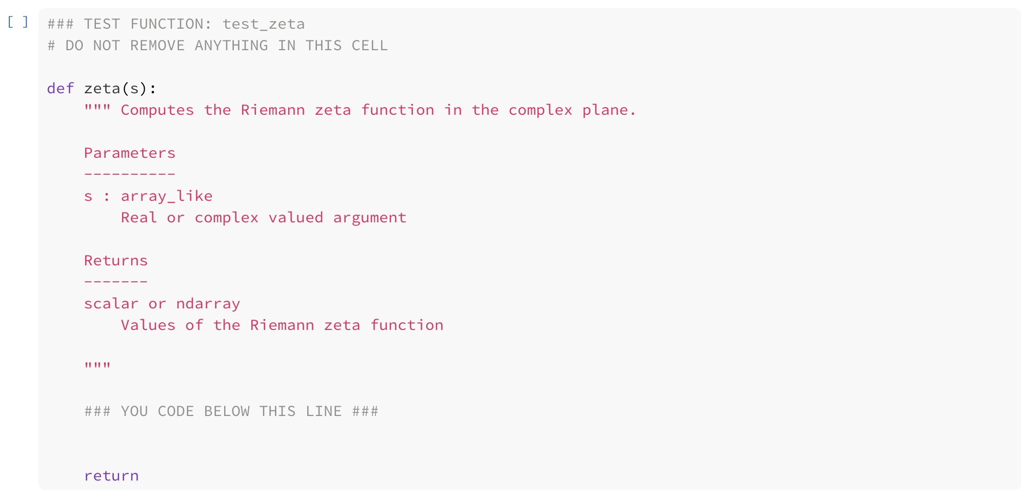 Use python and computes the Riemann zeta function in | Chegg.com