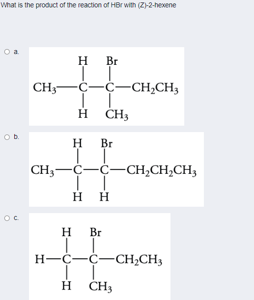 Solved The structure below is E-5-methyl-2-hexene Select | Chegg.com
