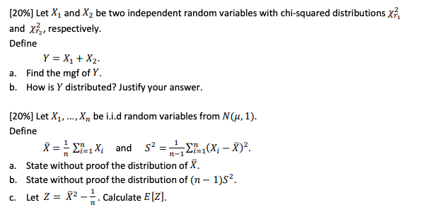 Solved [20\%] Let X1 and X2 be two independent random | Chegg.com
