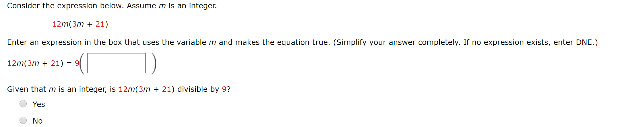 Solved Consider the expression below. Assume m is an | Chegg.com