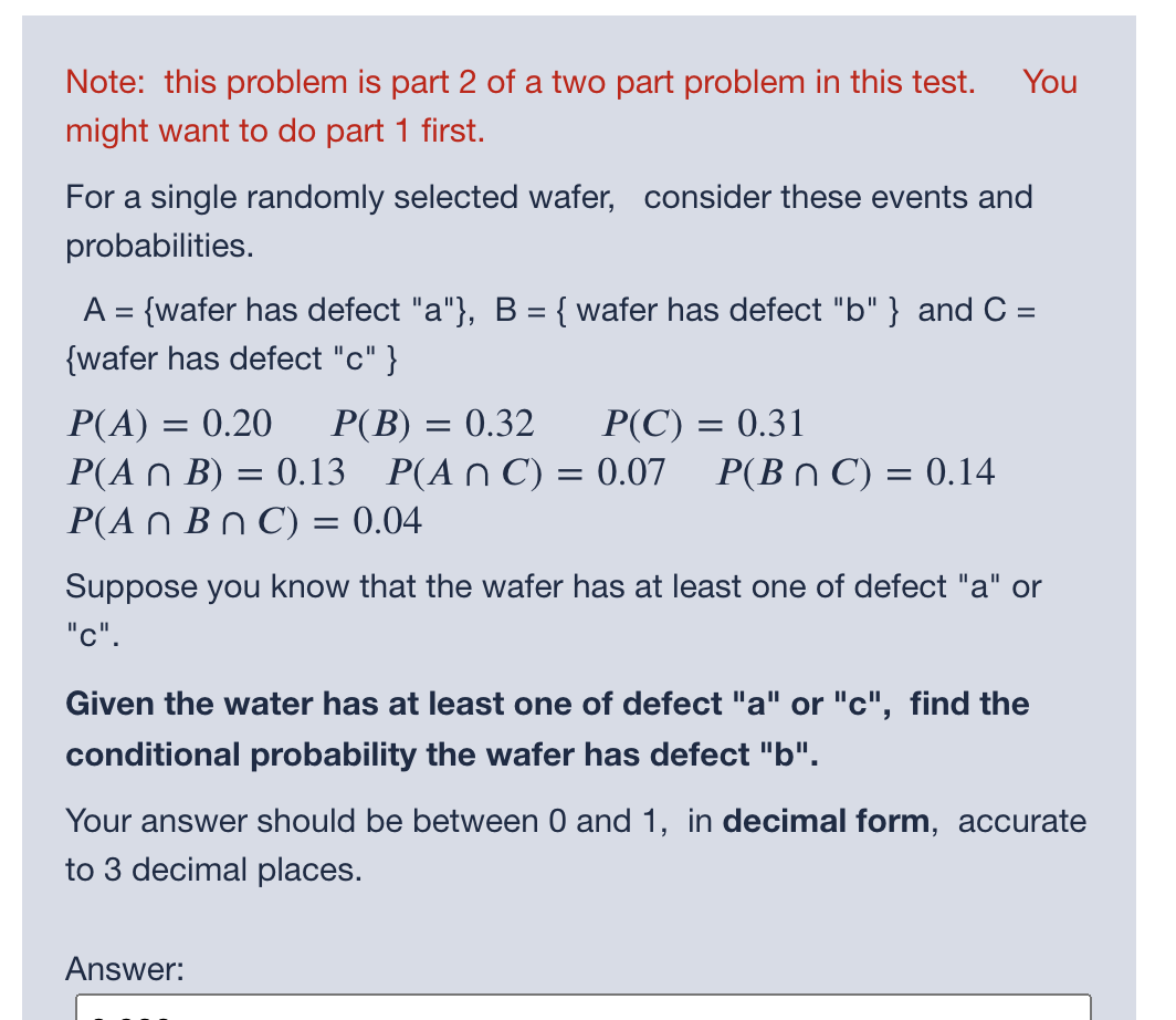 Solved Note: this problem is part 2 of a two part problem in | Chegg.com
