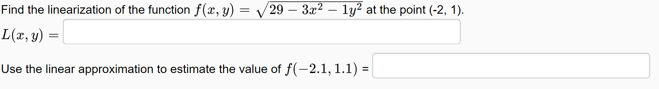 Solved Find the linearization of the function | Chegg.com
