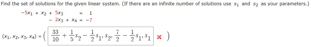 Solved Find the set of solutions for the given linear | Chegg.com