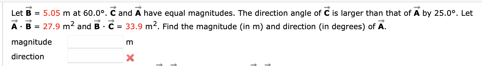 Solved Let B = 5.05 m at 60.0°. C and A have equal | Chegg.com Solved Let B = 5.05 m at 60.0°. C and A have equal | Chegg.com
