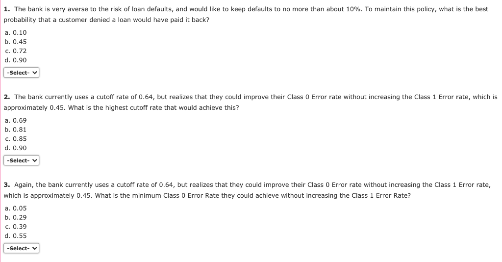 Classification Error Rates Conceptual Overview: | Chegg.com
