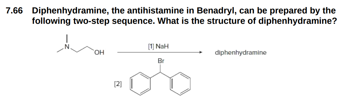Solved 7.66 Diphenhydramine, the antihistamine in Benadryl, | Chegg.com
