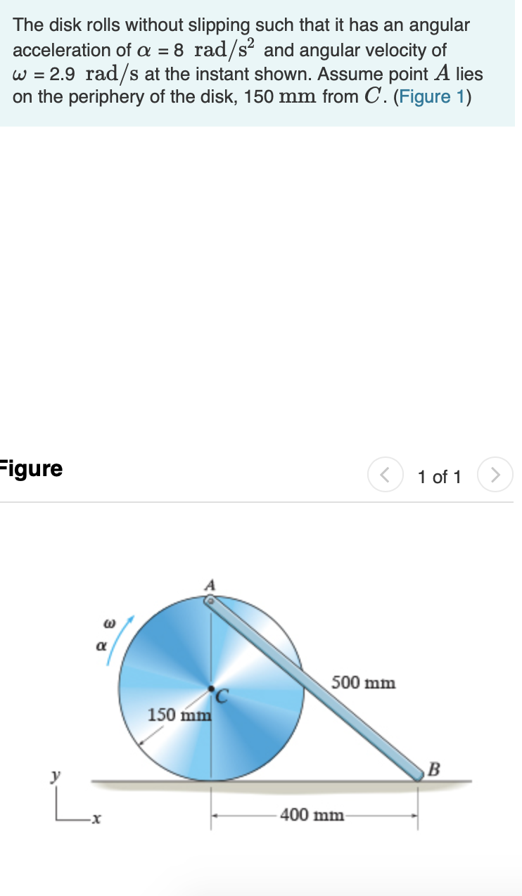 Solved The disk rolls without slipping such that it has an | Chegg.com