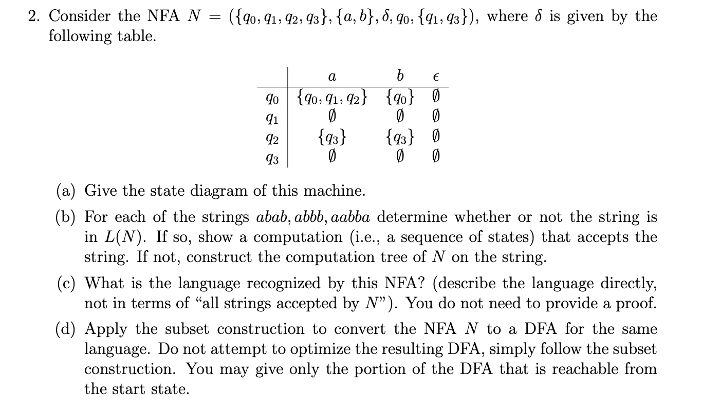 Solved Consider the NFA | Chegg.com