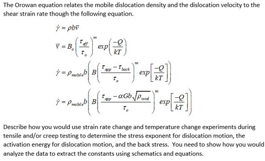 Solved The Orowan equation relates the mobile dislocation | Chegg.com Solved The Orowan equation relates the mobile dislocation | Chegg.com