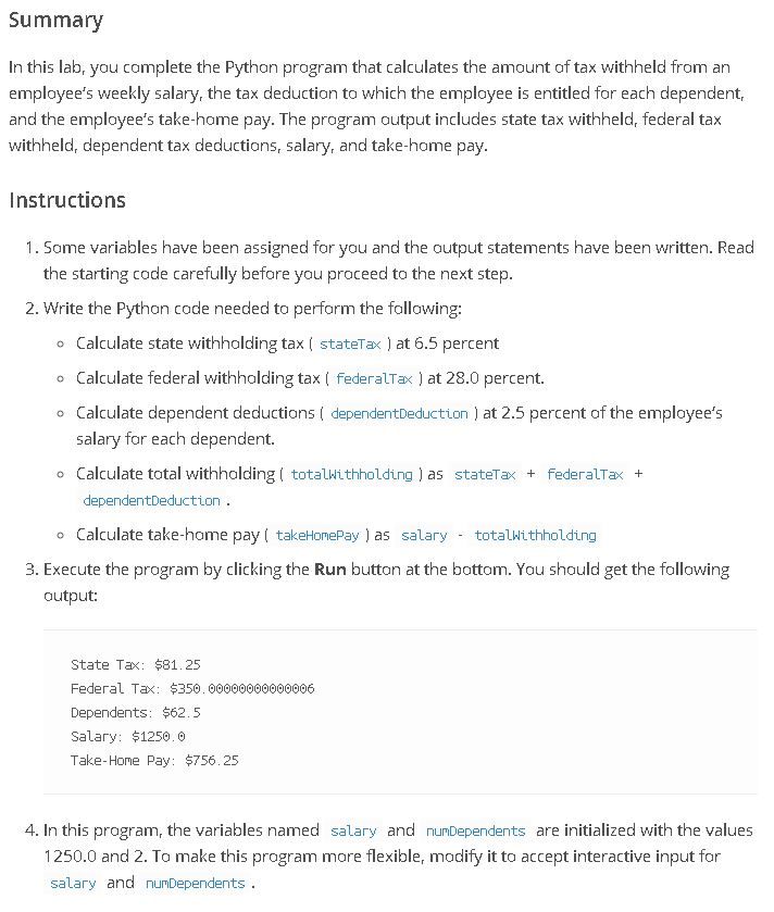 Solved In This Lab You Complete The Python Program That