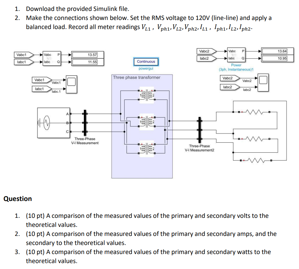 1. Download the provided Simulink file. 2. Make the | Chegg.com
