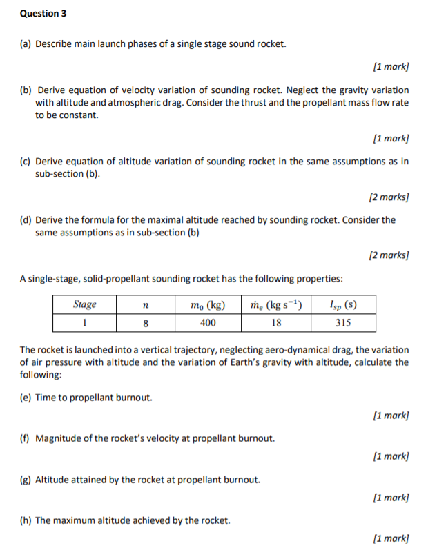Solved Question 3 (a) Describe main launch phases of a | Chegg.com