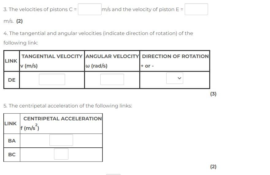 Solved 1. The tangential velocity of the link AB 2. Draw the | Chegg.com