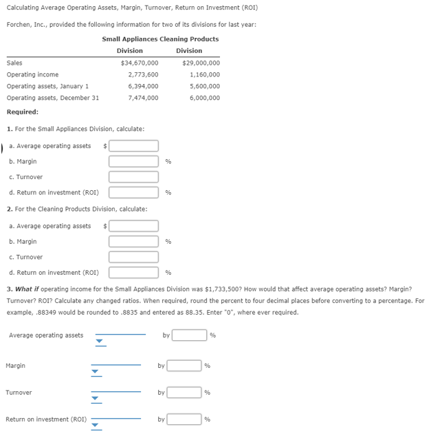 Solved Calculating Average Operating Assets, Margin, | Chegg.com