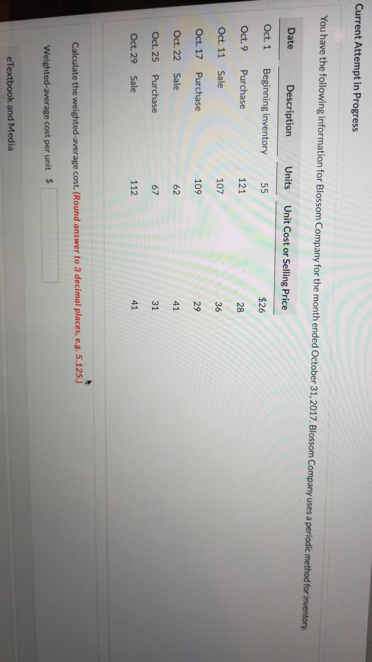 Solved Current Attempt in Progress You have the following | Chegg.com