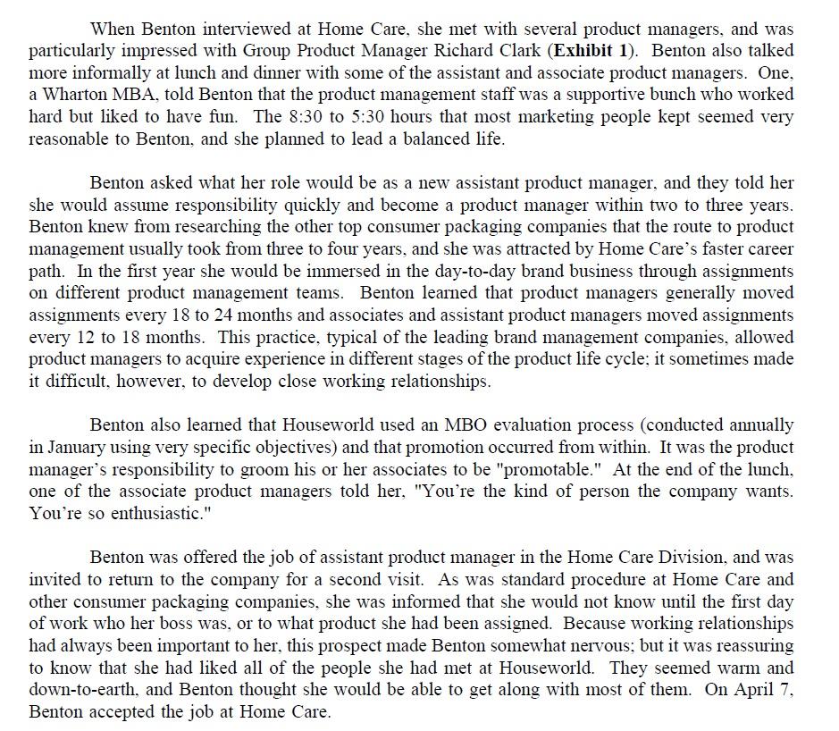 Solved Lisa Benton (A) Case Study (OB, HR Management and | Chegg.com