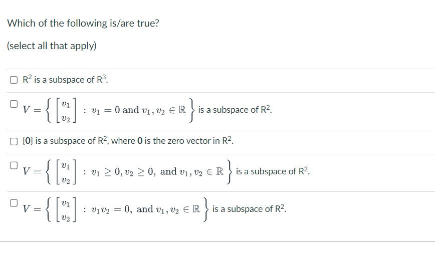 Solved Which of the following is/are true? (select all that | Chegg.com