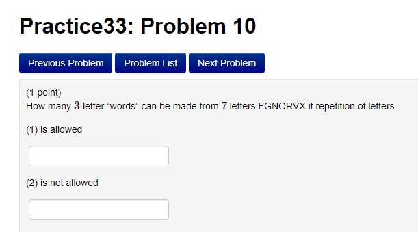Solved Practice33: Problem 10 Previous Problem Problem List | Chegg.com