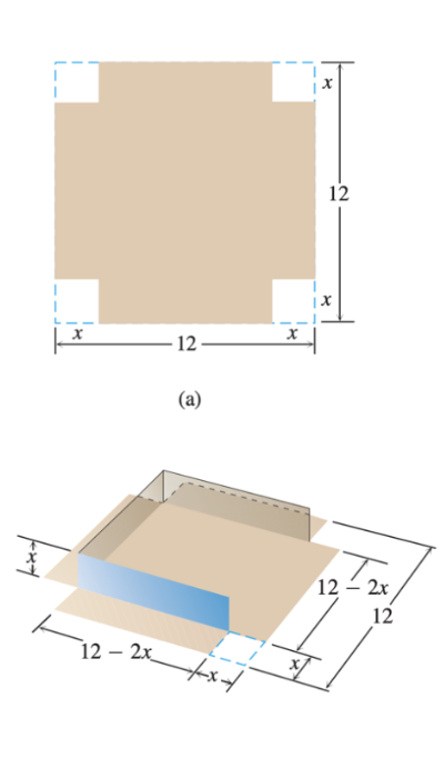 Solved An open-top box is to be made by cutting small | Chegg.com