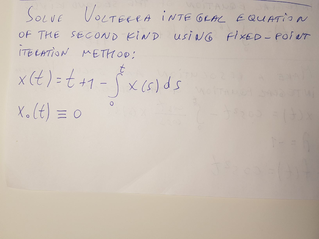 Solved Solve Volterra integral equation of the second kind | Chegg.com