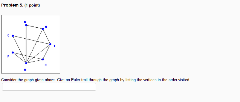 Solved Problem 5. (1 point) Consider the graph given above. | Chegg.com