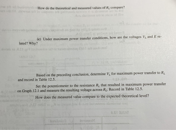 Solved Part 2 Maximum Power Transfer (Validating the | Chegg.com