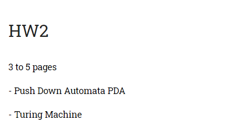 Solved HW2 3 to 5 pages - Push Down Automata PDA Turing | Chegg.com
