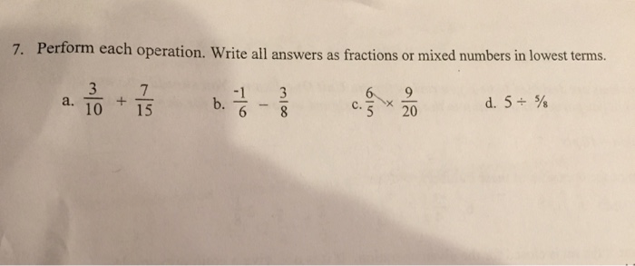 Solved Perform each operation. Write all answers as | Chegg.com