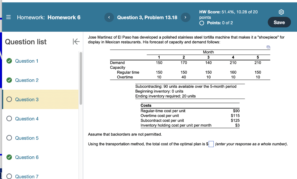 Solved Question 4 Question 5 Assume that backorders are not | Chegg.com