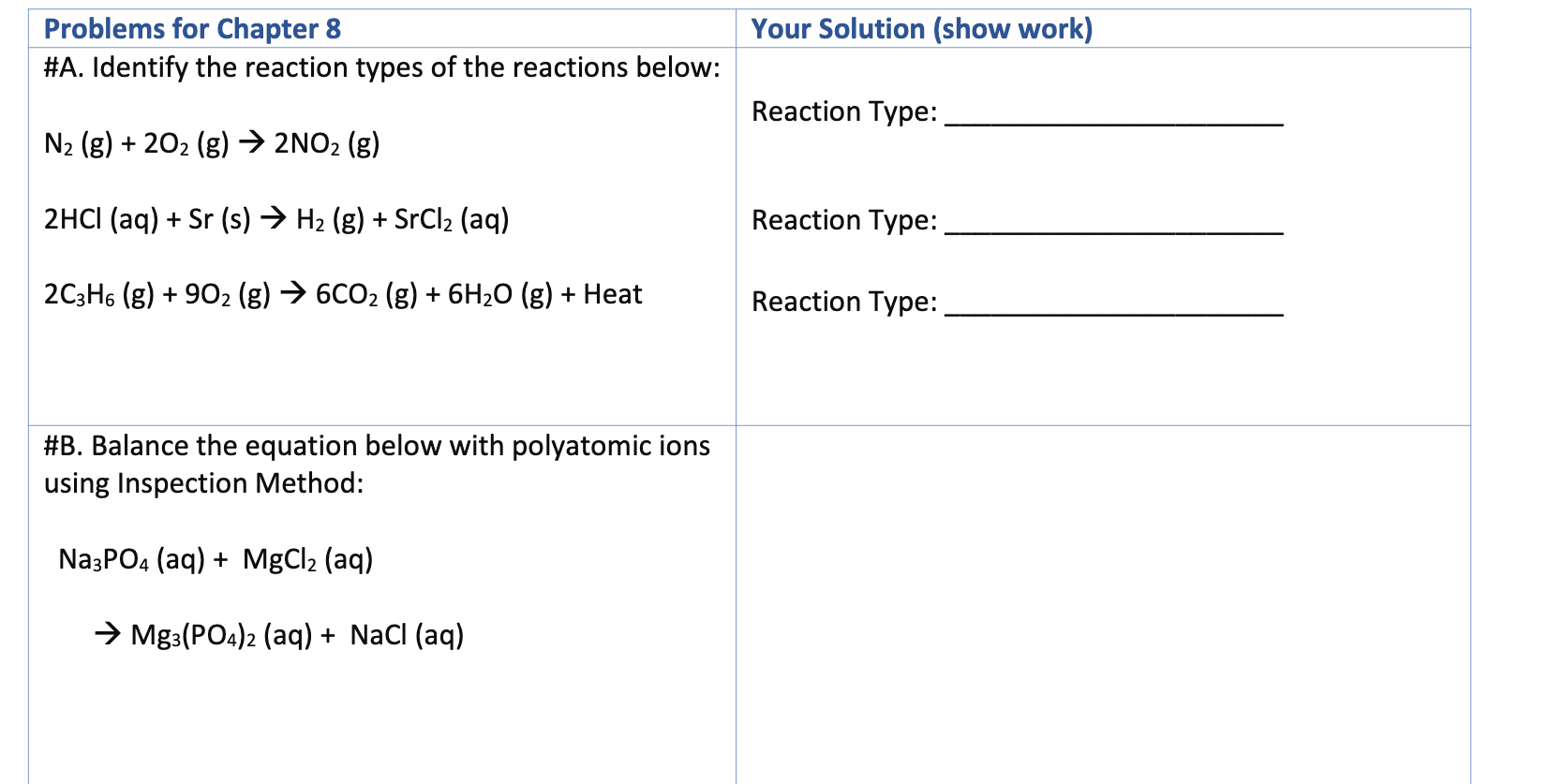 Solved Your Solution (show work) Problems for Chapter 8 #A. | Chegg.com