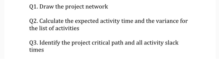 Solved Consider the following project's activities & | Chegg.com