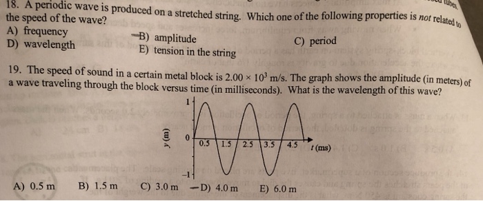 Solved 8. A periodic wave is produced on a stretched string. | Chegg.com