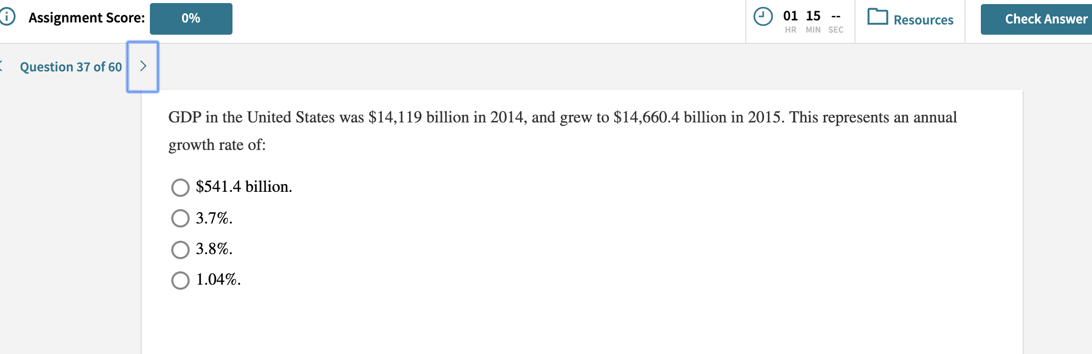 Solved • Assignment Score: 0% © 01 15 - O Resources Check | Chegg.com