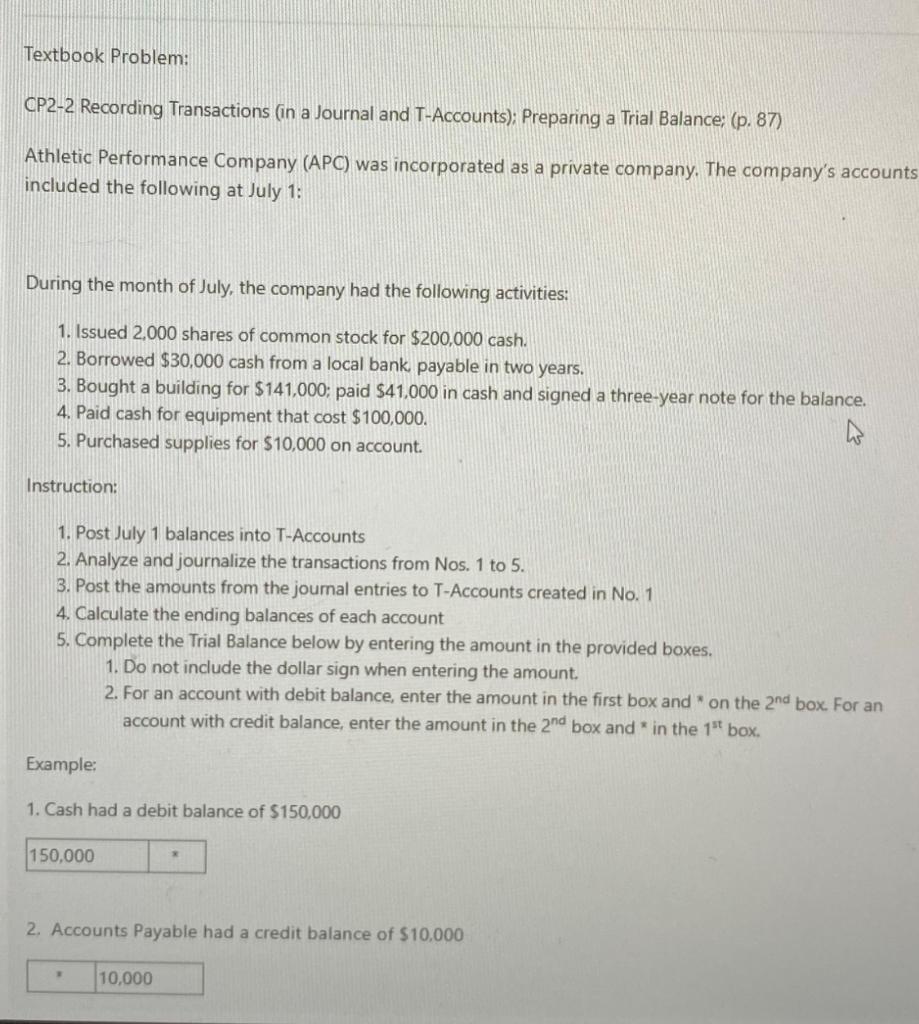 Solved CP2-2 Recording Transactions (in a Journal and | Chegg.com