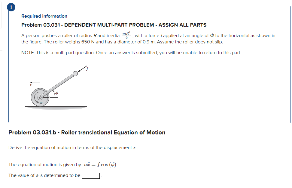 Solved Required information Problem 03.031 - DEPENDENT | Chegg.com