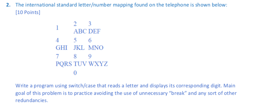 Solved 2. The international standard letter/number mapping | Chegg.com