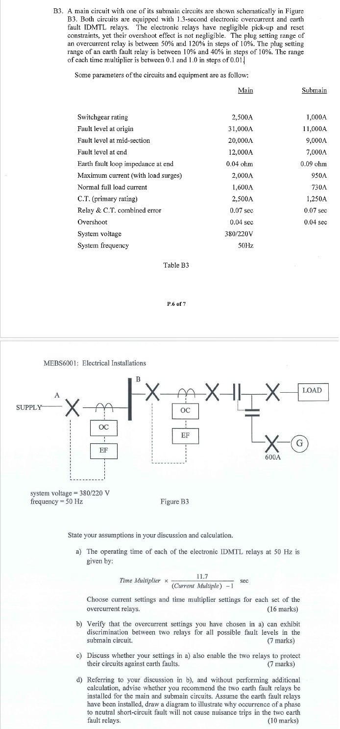 Solved B3. ﻿A main circuit with one of its submain circuits | Chegg.com