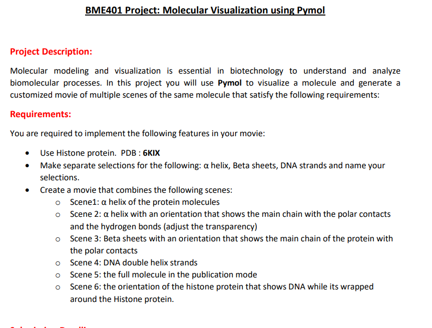 Solved BME401 Project: Molecular Visualization using Pymol | Chegg.com