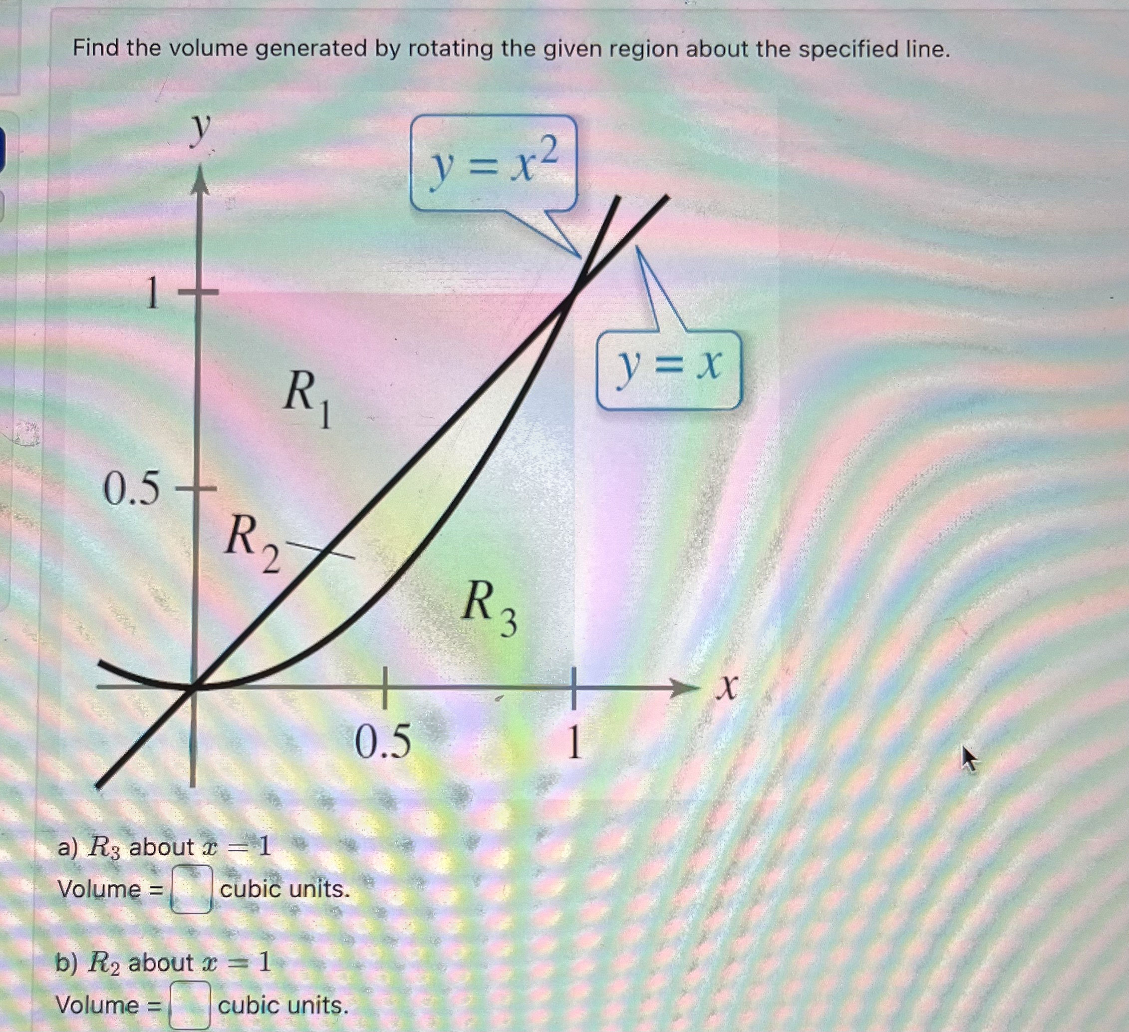 Solved Find the volume generated by rotating the given | Chegg.com