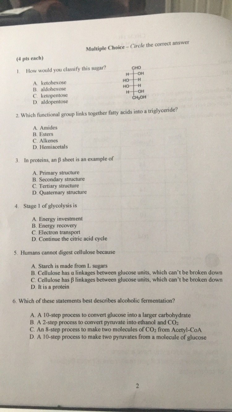 Solved Multiple Choice - Circle the correct answer (4 pts | Chegg.com
