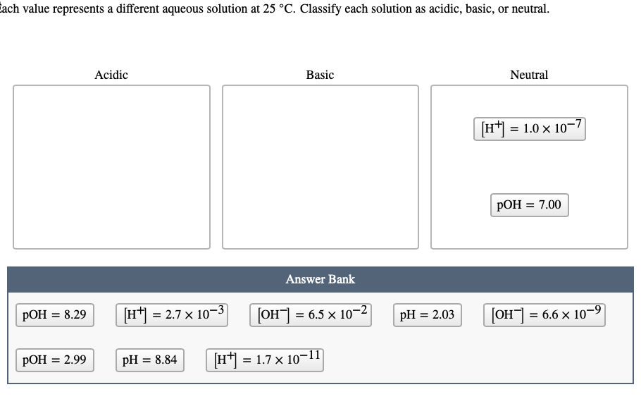 Solved ch value represents a different aqueous solution at | Chegg.com