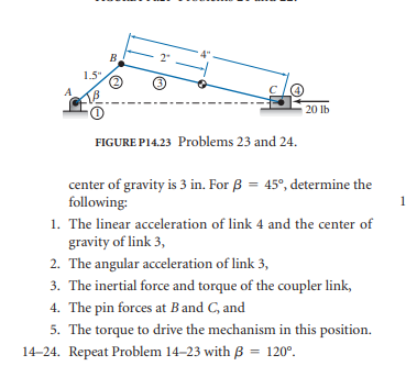 4-23. Figure P14.23 shows a slider-crank mechanism. | Chegg.com