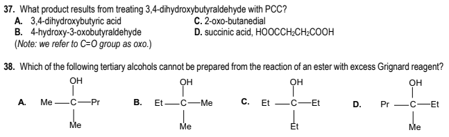 Solved 28-30. Refer to the following esters. I II IV 28. Two | Chegg.com