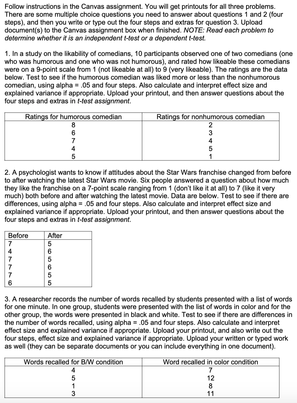 Solved Follow instructions in the Canvas assignment. You | Chegg.com