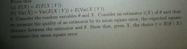 Solved (a) E(X)=E(E(X∣Y)) (b) | Chegg.com