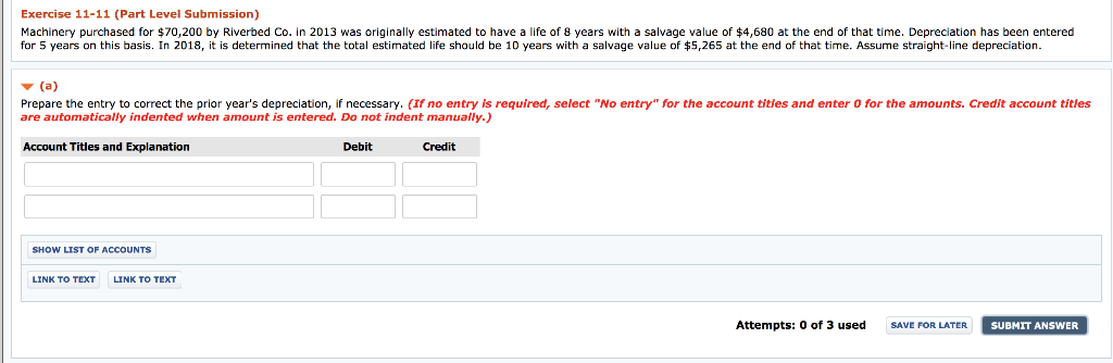 Solved Exercise 11-11 (Part Level Submission) Machinery | Chegg.com